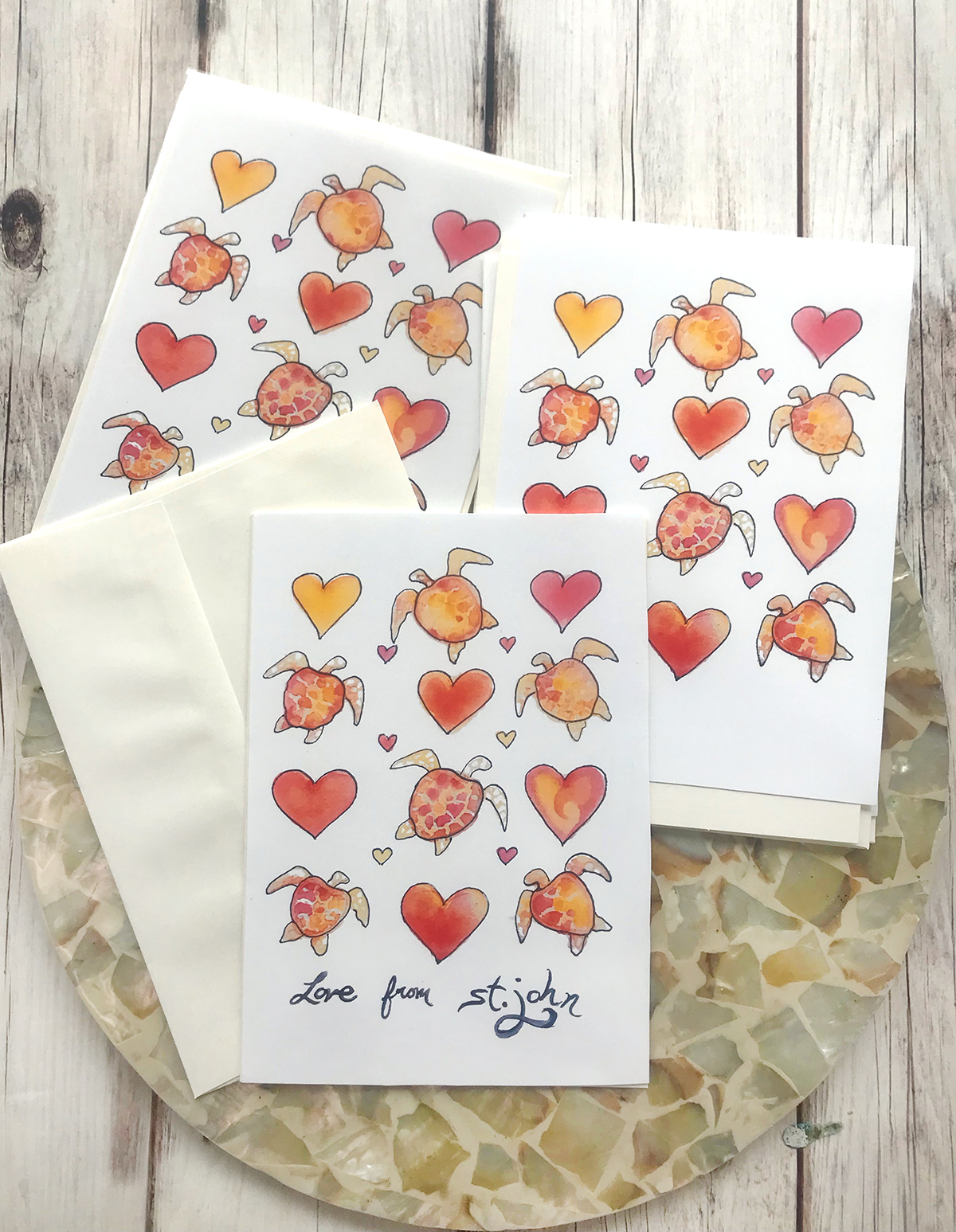 Valentines Day Card Turtle Love - Hibiscus Jazz